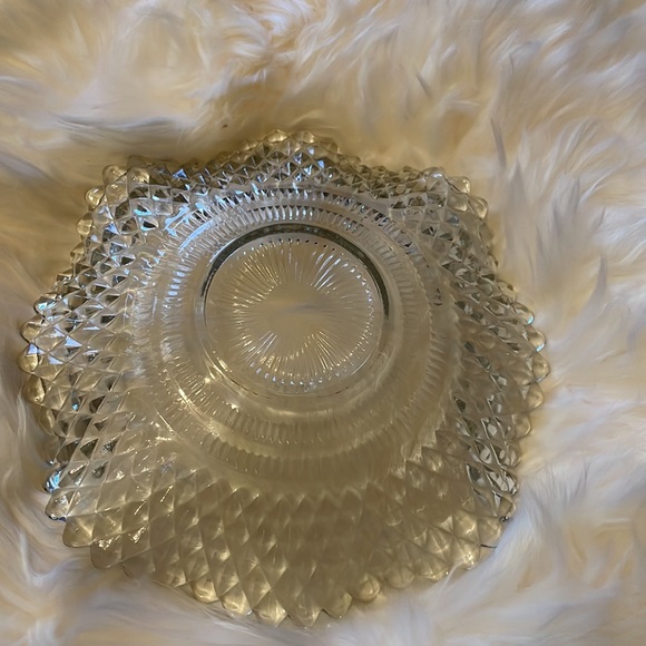 Kitchen | Vintage Crystal Diamond Point Ruffle Edge Plates | Poshmark